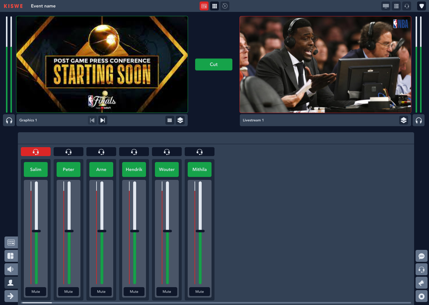 Crew panel – Kiswe Tools Support