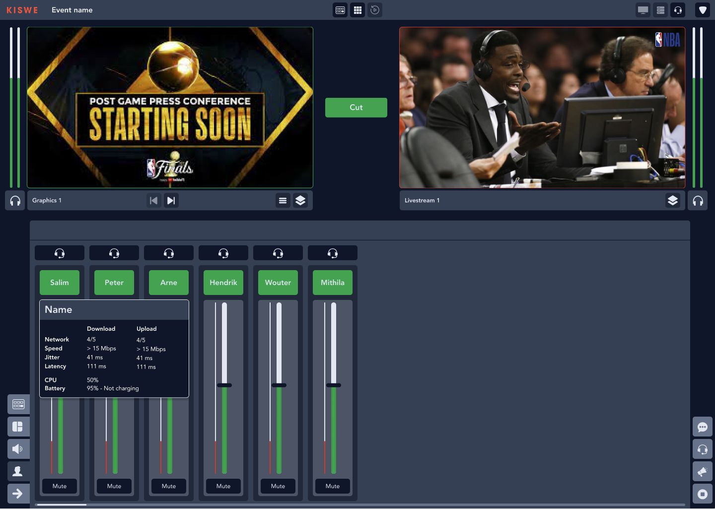 Crew panel – Kiswe Tools Support